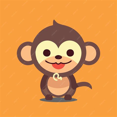 Premium Vector Cute Monkey Chibi Mascot Vector Cartoon Style