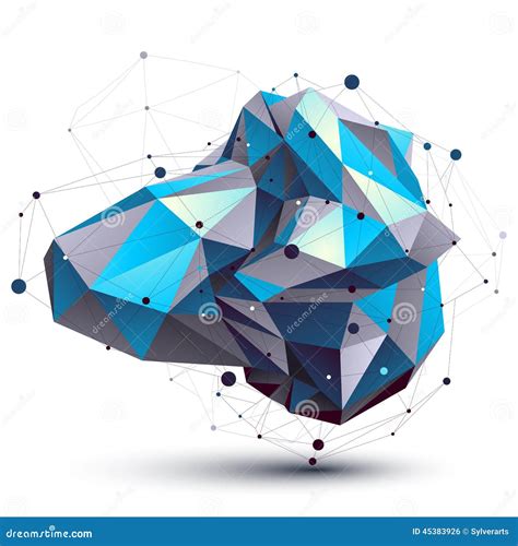 Blue Abstract 3d Structure Polygonal Vector Object Stock Vector Illustration Of Modeling