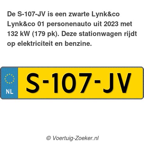 Kenteken S 107 JV Lynk Co Lynk Co 01 Auto S107JV Voertuig Zoeker Nl