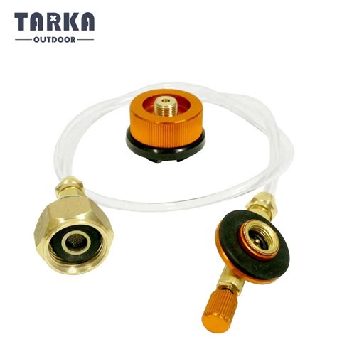 Tarka 캠핑 버너 탱크 충전 밸브 및 어댑터 세트 야외 가스 탱크 화로 커넥터 밸브 가스 스토브 부품 액세서리