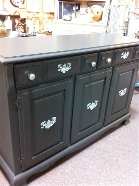 Gray Buffet With Mercury Glass Knobs At Jesse James Antique Mall