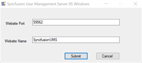installation and deployment of the syncfusion user management server