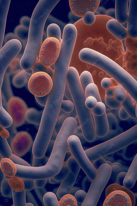 Premium Ai Image Representation Of Microorganisms