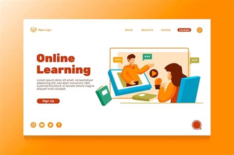 모험 방문 페이지 템플릿 무료 벡터