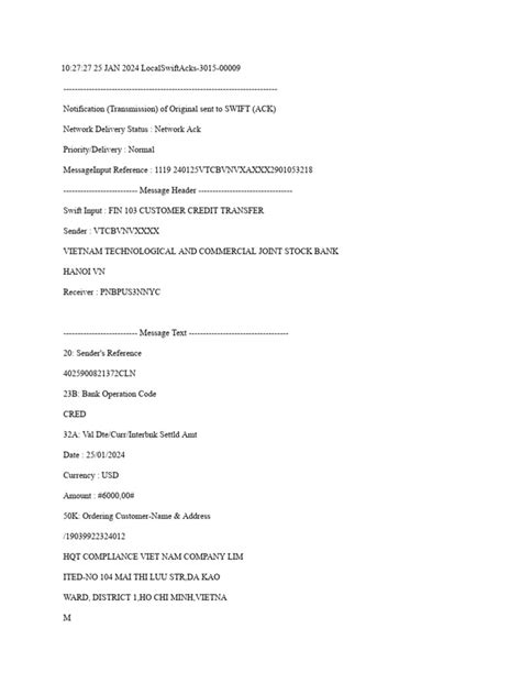 Swift Message 3190238 Pdf