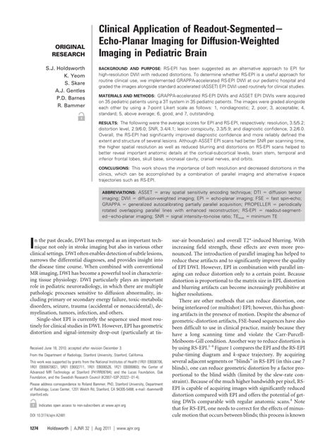 Pdf Clinical Application Of Readout Segmented Echo Planar Imaging For Diffusion Weighted