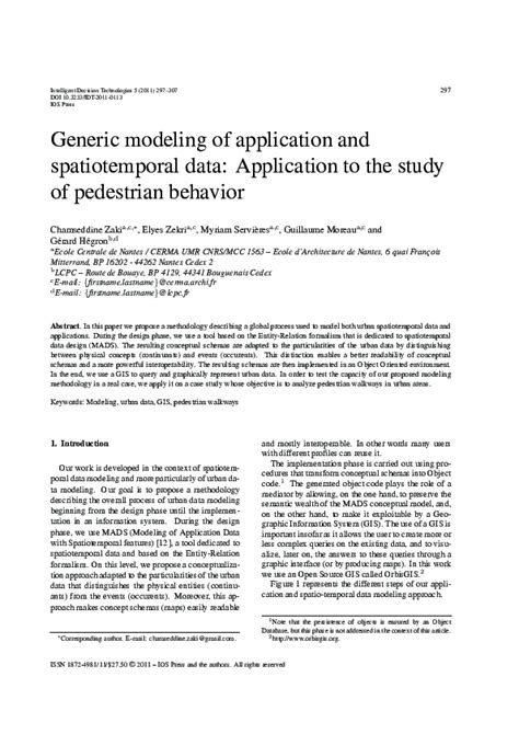 Pdf Generic Modeling Of Application And Spatiotemporal Data