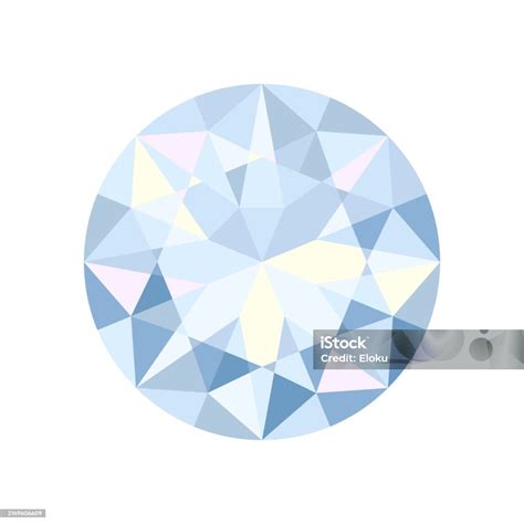 라운드 브릴리언트 컷 다이아몬드 평면도 컬러 플랫 아이콘입니다 벡터 일러스트 레이 션 0명에 대한 스톡 벡터 아트 및 기타 이미지 0명 결정체 고대 유물 Istock