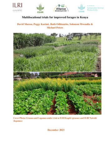 Multilocational Trials For Improved Forages In Kenya Cgiar
