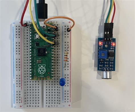 sound sensitive led lights using raspberry pi pico 6 steps