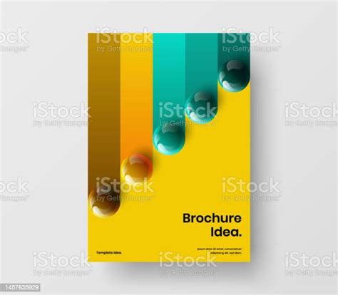 독특한 프리젠 테이션 디자인 벡터 개념입니다 원본 3d 구체 카탈로그 표지 서식 파일입니다 A4 용지에 대한 스톡 벡터 아트 및