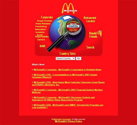 Mcdonalds In 2001 Web Design Museum