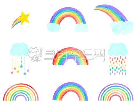무지개 별 날씨 비 구름 사진이미지일러스트캘리그라피 Dalart작가