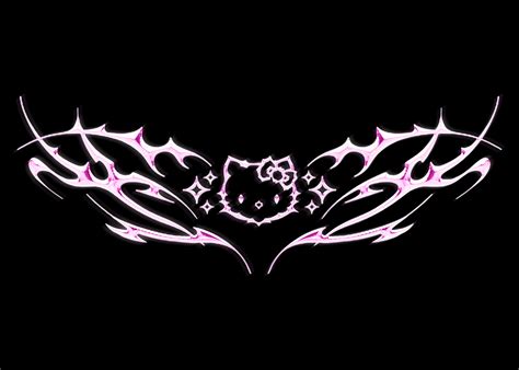 Hk Goth Hello Kitty Tattoos Cute Tattoos Pink And Black Wallpaper