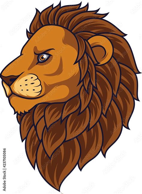 Cartoon Lion Head Mascot Stock Vector Adobe Stock