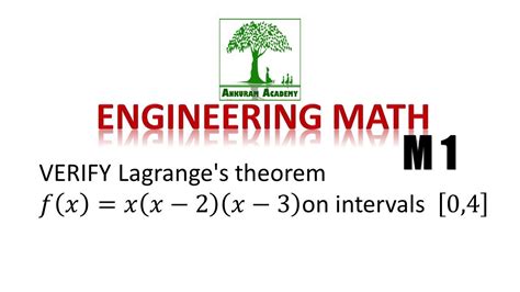 Engeneering Mathematics M1 Problems On Lagrange S Theorem YouTube