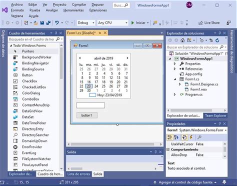 c ya cuadro de herramientas windows forms
