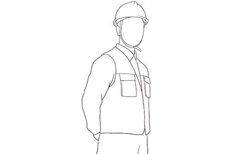Premium Vector Male Engineer Standing Hand Drawn Vector Illustration