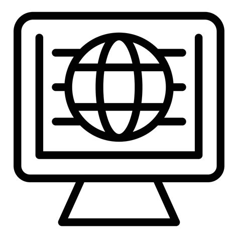 Global Web Page Icon Outline Vector Server System Vector Art At Vecteezy