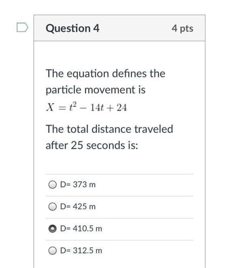 solved question 4 4 pts the equation defines the particle