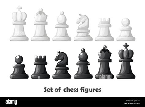 Chess Figures For Chess Strategy Board Game Vector Black And White Set