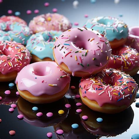 Premium Photo Donuts With Icing And Cream