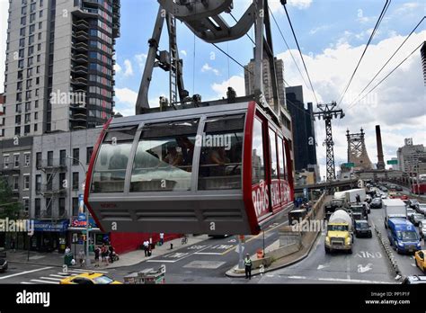 The Famous Roosevelt Island Aerial Tramway Between Manhattan And