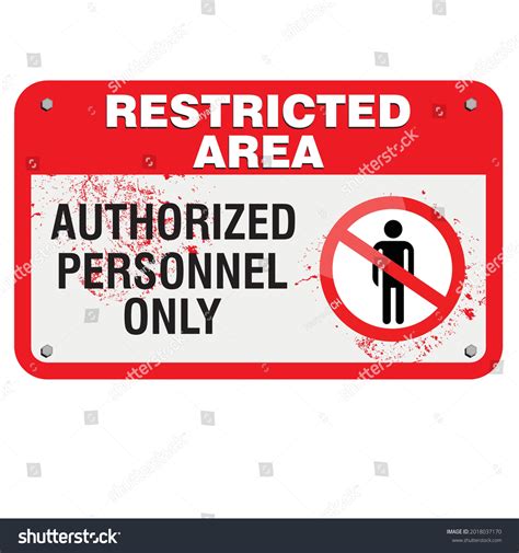 Restricted Area Authorized Personnel Only Vector เวกเตอร์สต็อก ปลอดค่าลิขสิทธิ์ 2018037170