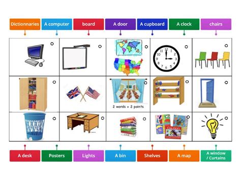 Classroom Objects Labelled Diagram