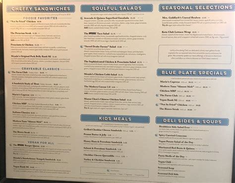 Menu At Mendocino Farms Restaurant Thousand Oaks 966 S Westlake Blvd