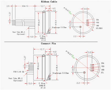 316l electronic water pressure sensor with i2c spi output