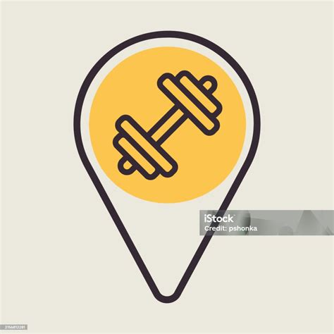 gym pin map vector icon map pointer map markers stock illustration