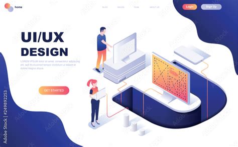 Modern Flat Design Isometric Concept Of Ux Ui Design Decorated People Character For Website And