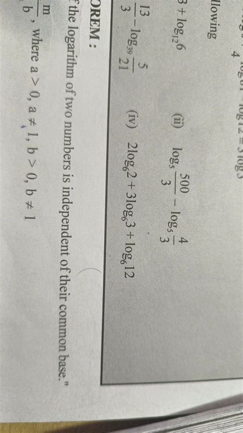 The Logarithm Of Two Numbers Is Independent Of Their Common Basebm W