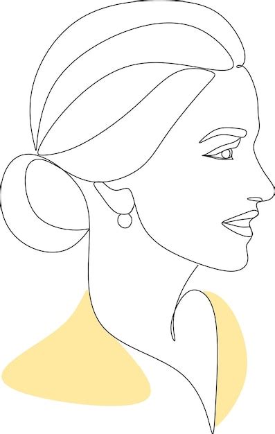 Premium Vector Abstract Girl Face Continuous One Line Drawing