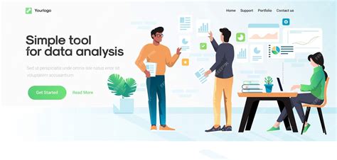 Premium Vector Landing Page Template Of Simple Tool For Data Analysis