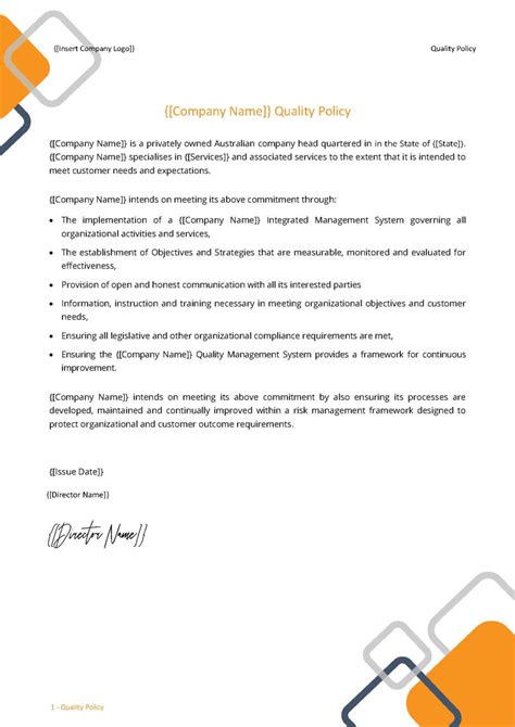 Policy Quality Policy Ihseq