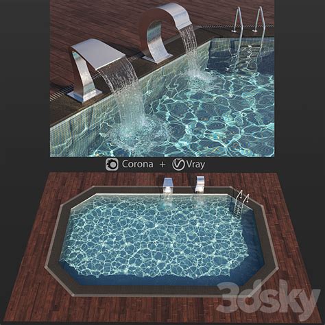 3ds Max Swimming Pool Waterfall 3ds Max