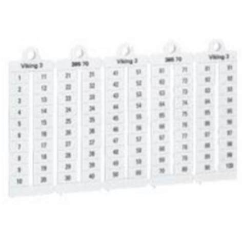 Viking 3 Terminal Block Pre Printed Marker Numbers 1 To 100 5mm