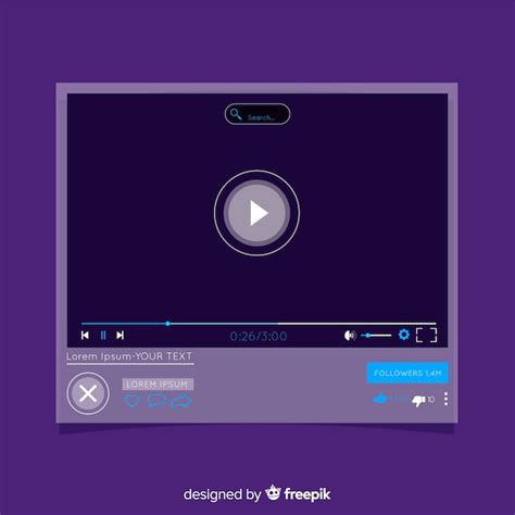 현실적인 멀티미디어 플레이어 템플릿 무료 벡터