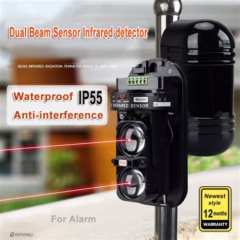 Waterproof Dual Beam Sensor Active Infrared Intrusion Detector Ir 10m
