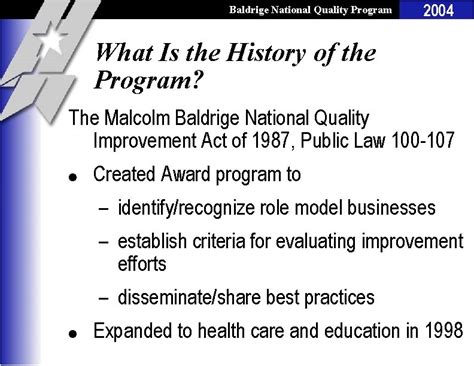 Baldrige National Quality Program Using The Baldrige Criteria