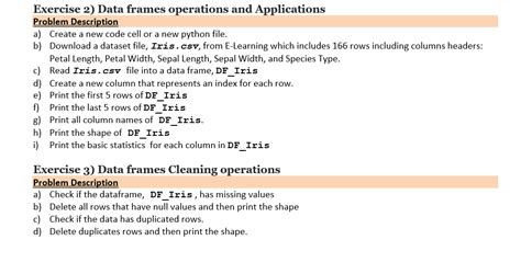 Solved Exercise 2 Data Frames Operations And Applications Chegg Com