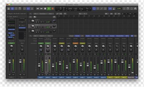오디오 믹서 Logic Pro Sound Computer Software 오디오 믹싱 로직 프로 전자 제품 기타 스테레오 사운드 Png Pngwing