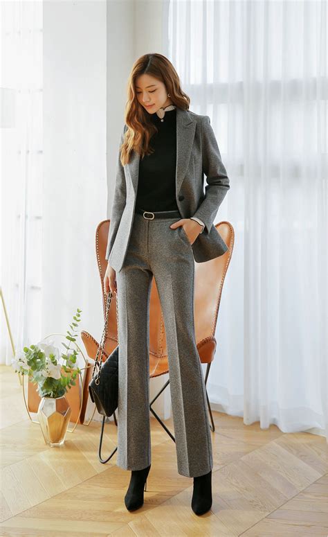 ウール10ミックスカラーワンボタンジャケット Moda De Ropa Moda Ropa De Trabajo Ropa