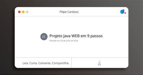 Projeto Java Web Em 9 Passos Filipe Cardoso Java Dio
