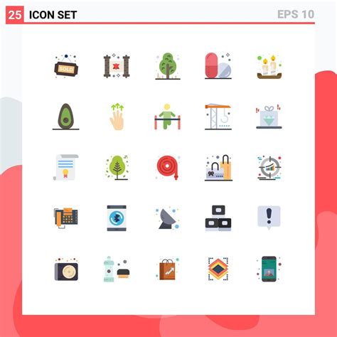 Set Of 25 Modern Ui Icons Symbols Signs For Spring Candles Camping Medical Healthcare Editable