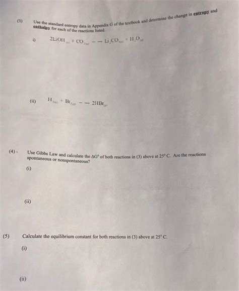 3 use the standard entropy data in appendix g of