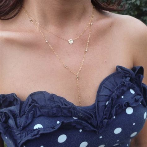 Tiny Initial Necklace Tiny Initail Sterling Silver Disc Etsy