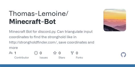 github thomas lemoine minecraft bot minecraft bot for discord py